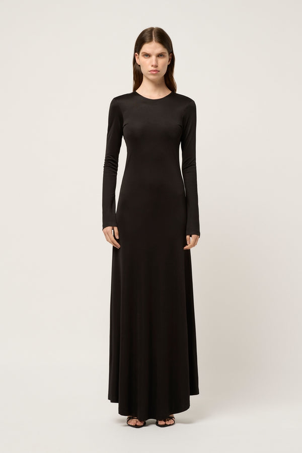 WOMANS REVERSE V NECK MAXI DRESS - MICHAEL LO SORDO